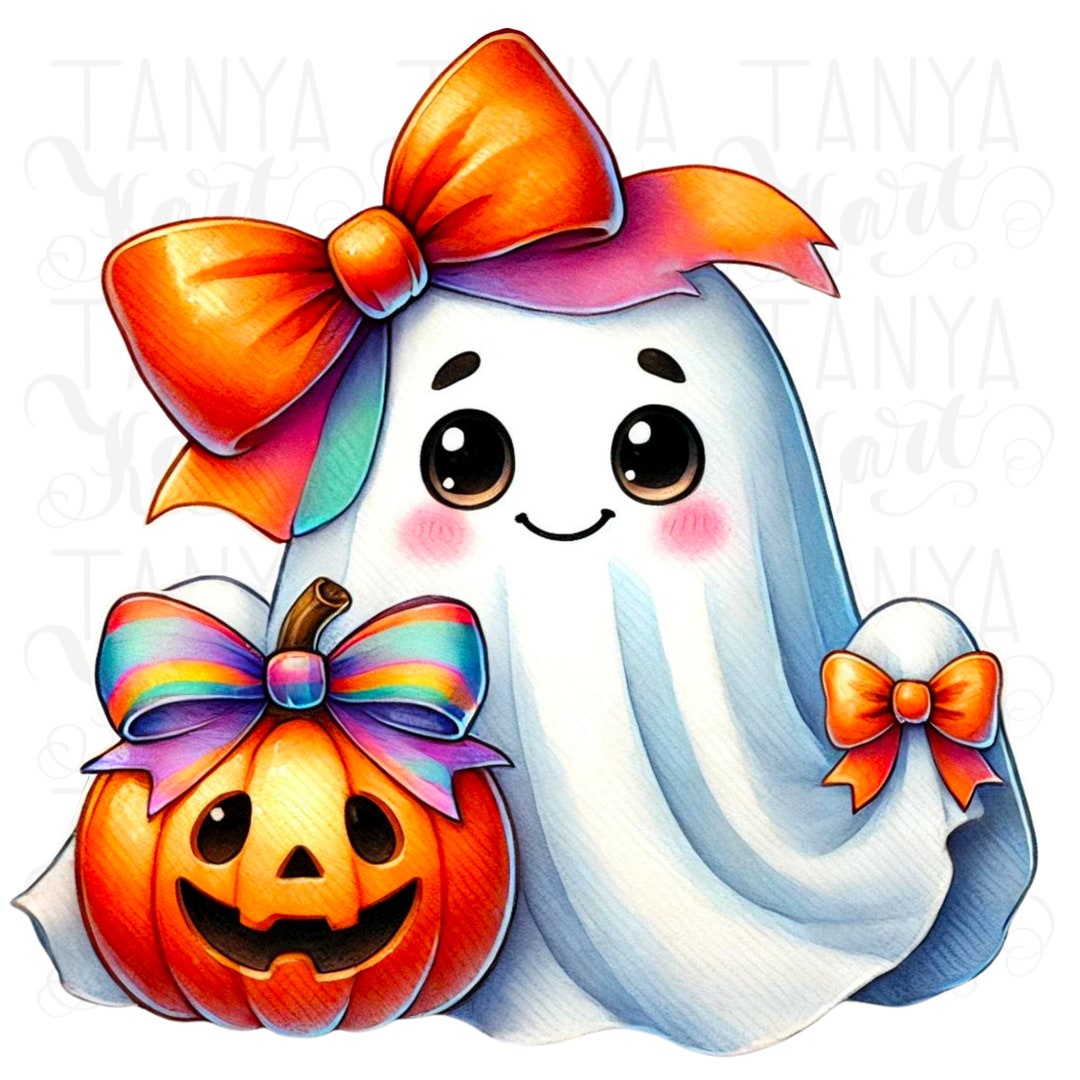 Coquette Ghost & Pumpkin Spice PNG, Autumn Shirt Design, Vintage ...