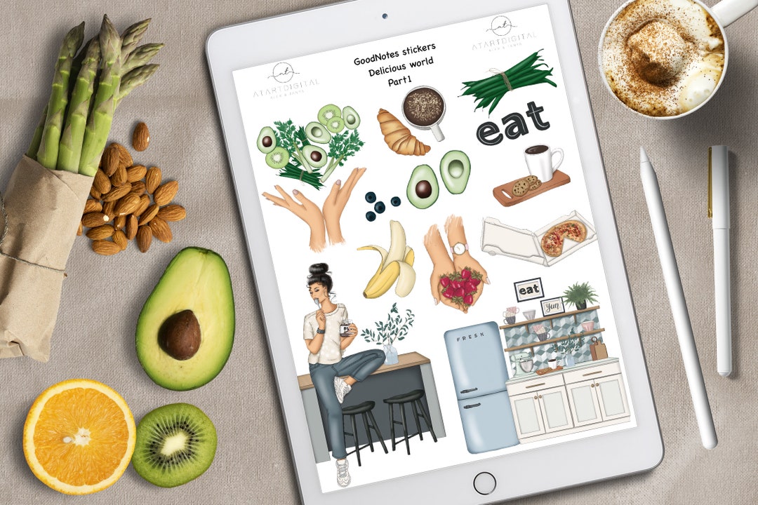 Food Digital Stickers for Food Goodnotes, Fruits Stickers, Veggies ...