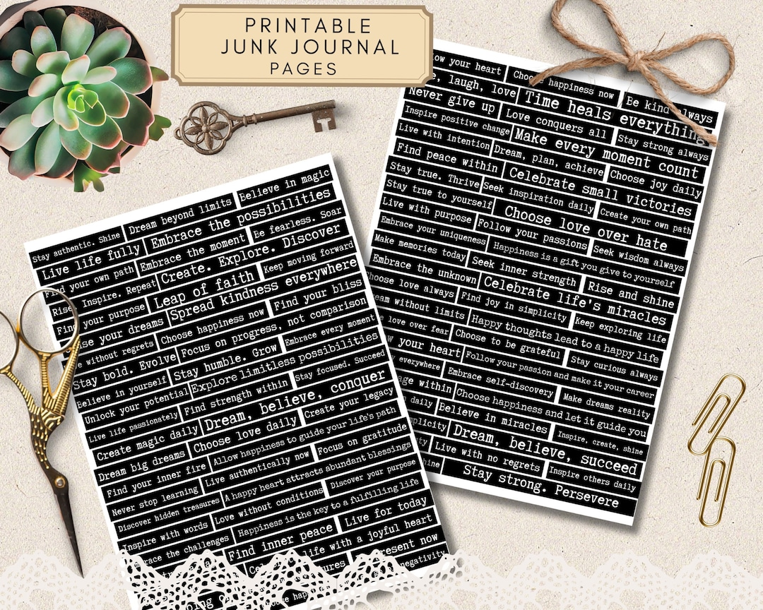 Printable Positive Motivational Quotes Stickers for Junk Journal ...