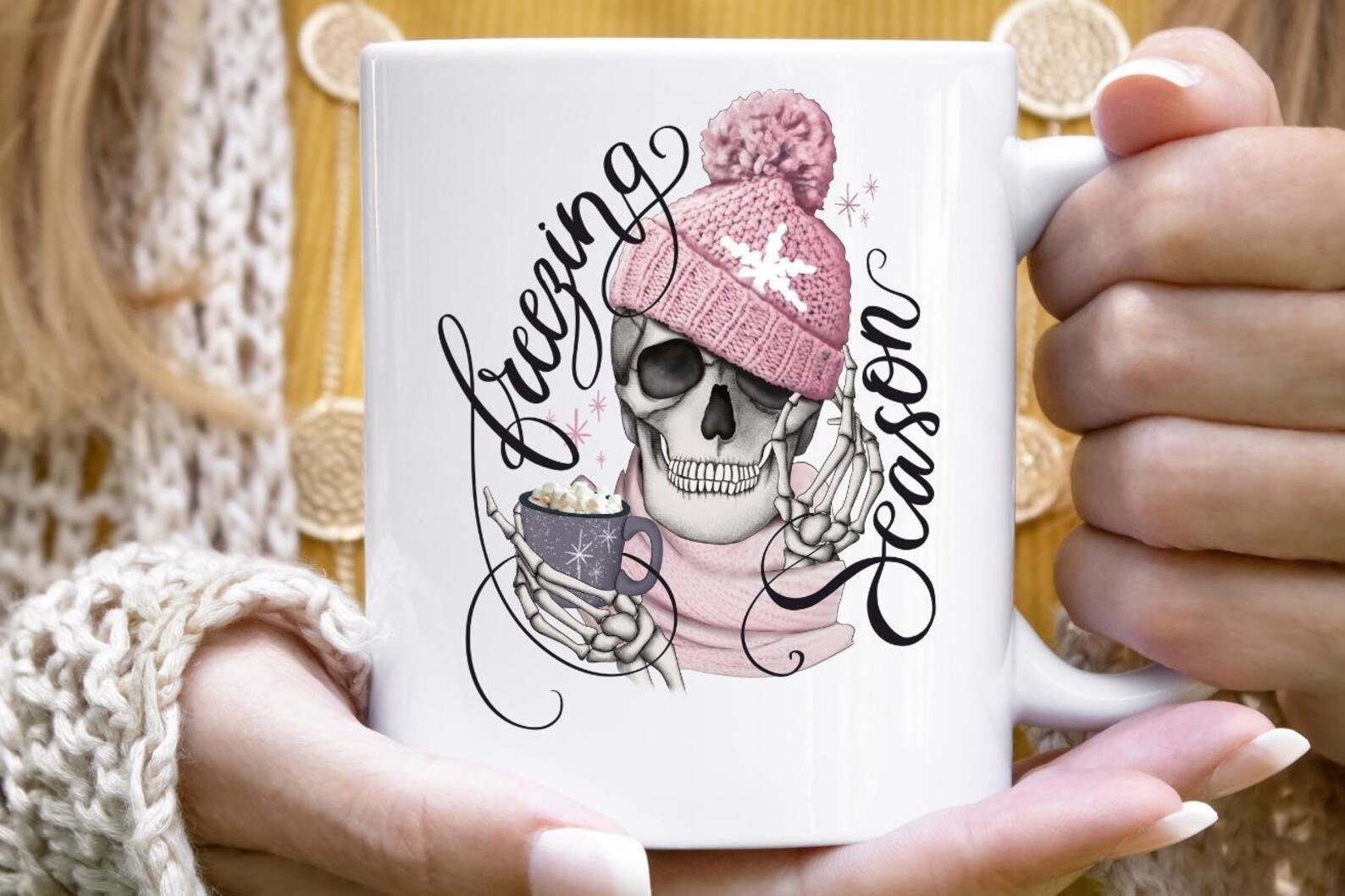 Freezing Season, Funny Skeleton, Skull Christmas, Merry Christmas ...