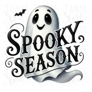 Spooky Season Ghost, Digital Download for T-shirt Designs, Halloween ...