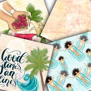 Printable Background-summer Digital Paper-beach Pattern-seamless ...
