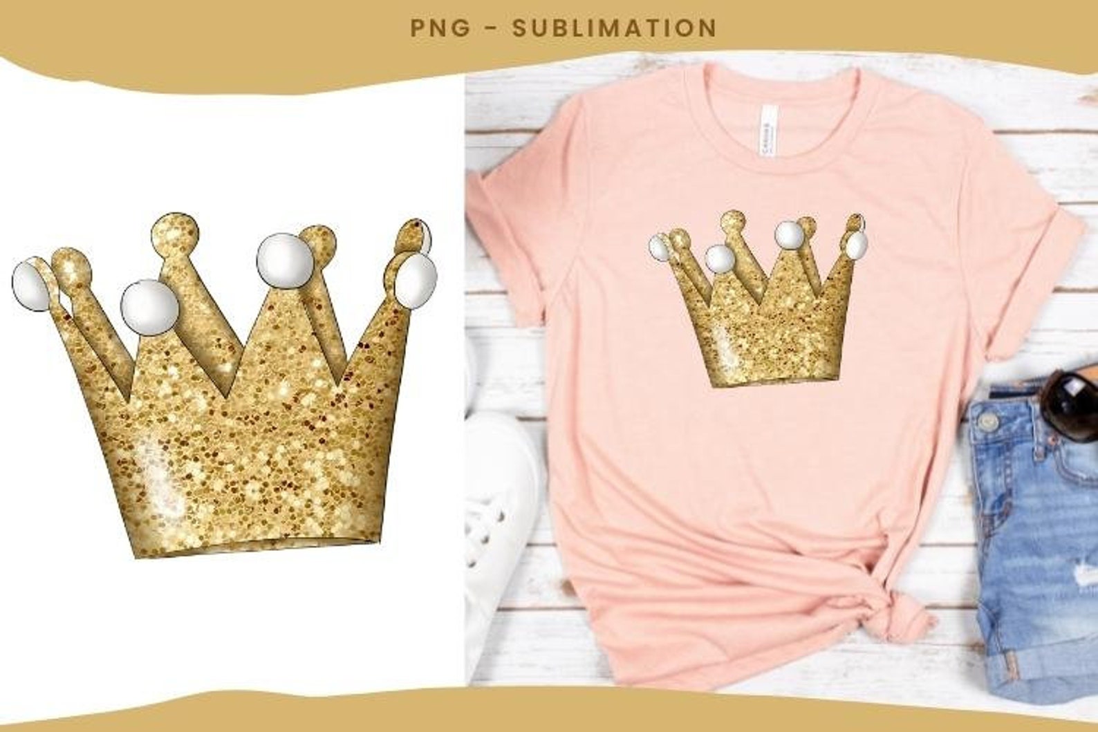 Sublimation Design Gold Crown Png Digital Sublimation Png - Etsy