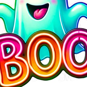 Neon Ghost PNG for Halloween Crafting & Sublimation, Boo-tiful Ghost ...