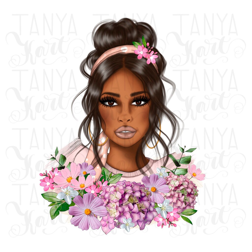Sublimation Design Melanin Woman Woman Sublimation Floral | Etsy