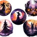 Halloween Clipart Bundle: Spooky House Image Witch Graphics - Etsy
