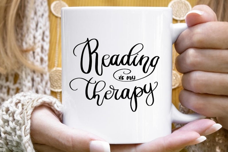 Reading is My Therapy Png Lettering Image Minimalist Simple - Etsy