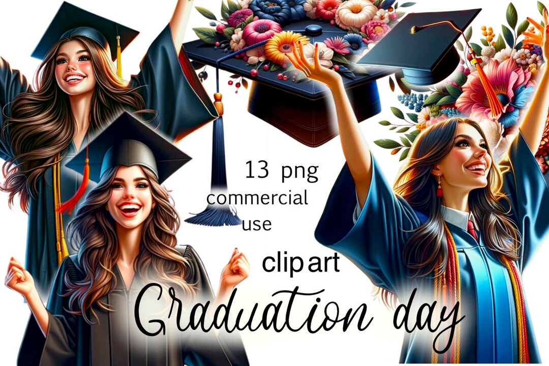 Graduation Clipart Bundle - School and College Graduate Clipart ...