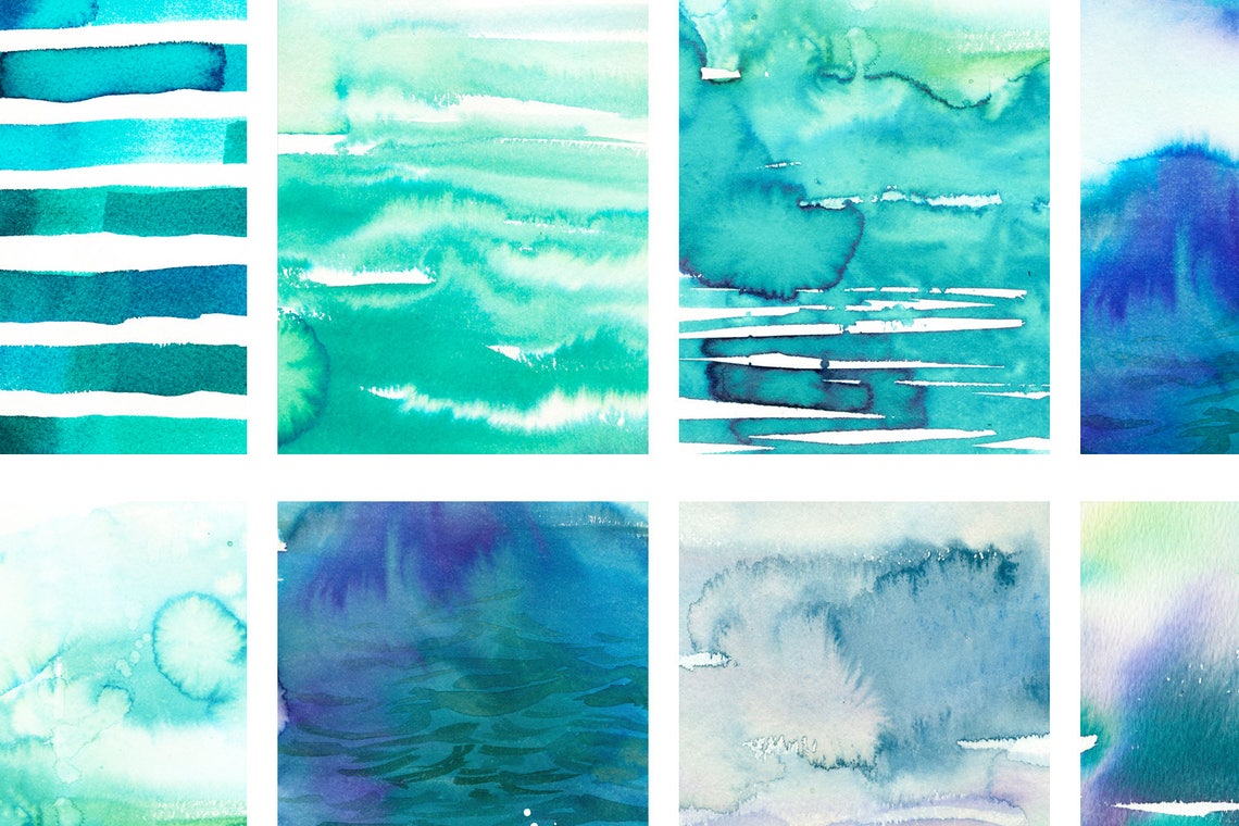 Watercolor Stickers Full Boxes Stickers Watercolor Planner - Etsy