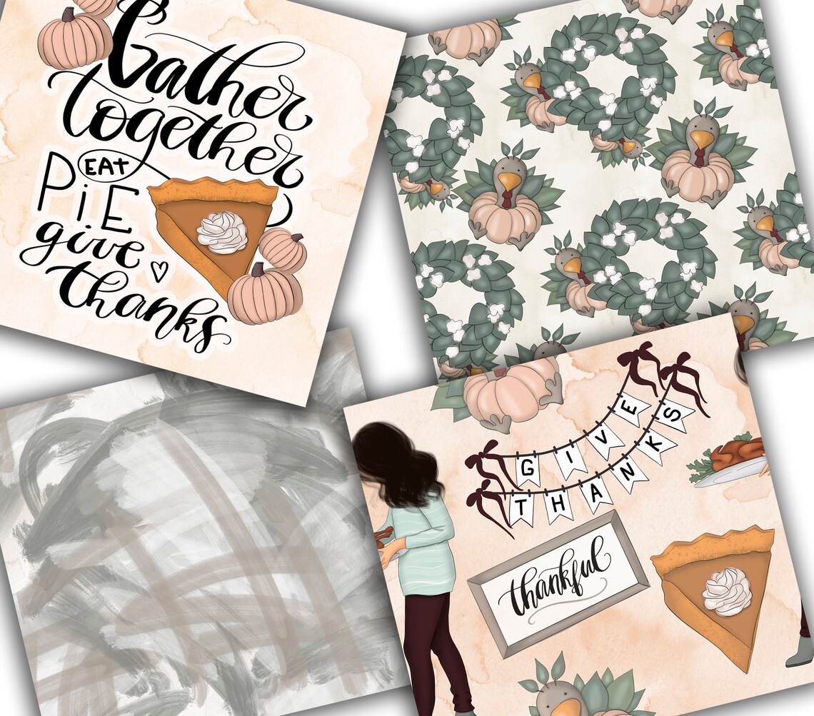 Fall Digital Papers Autumn Patternsgather - Etsy