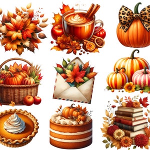 Autumn Mini Bundle: Watercolor Clipart & Scrapbook Images | Digital ...