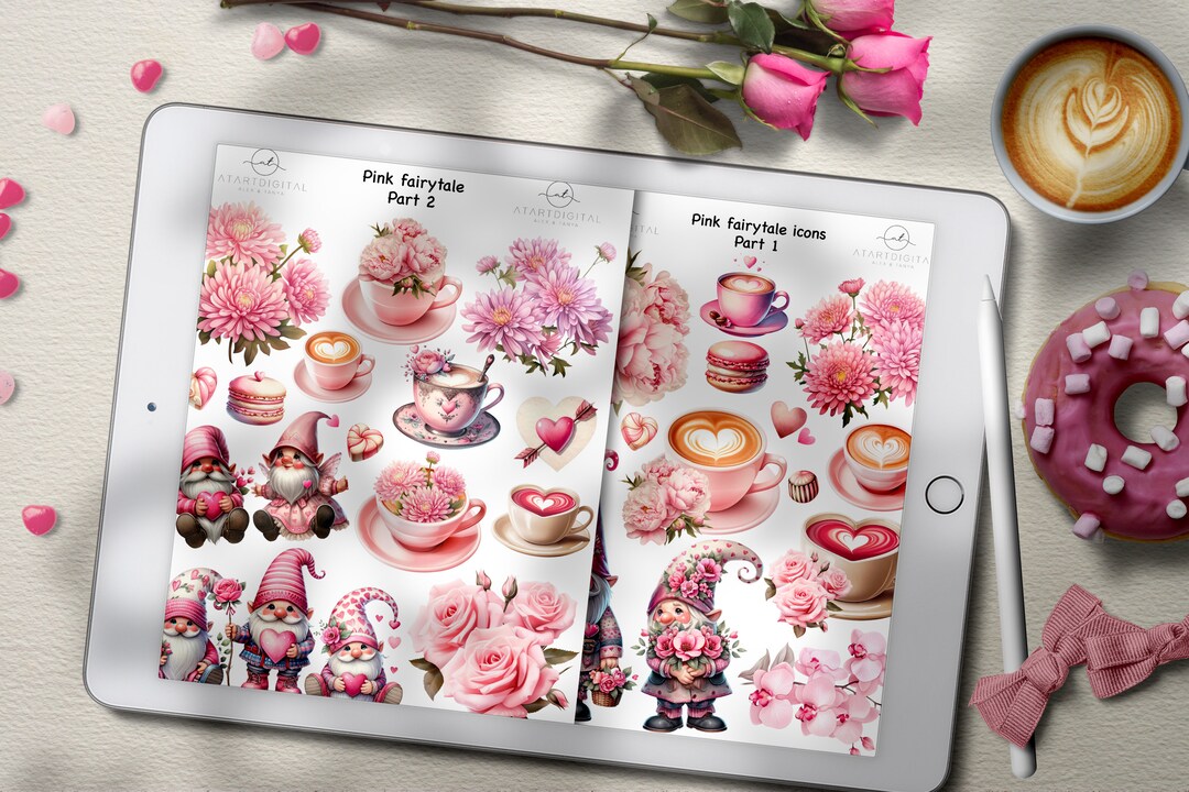 Pink Fairy Sticker Set for Planners & Journals, Sticker Kit With Love ...