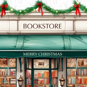 Merry Christmas PNG Green Book Store, Printable Art, Digital Downloads ...