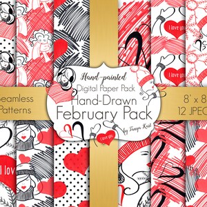Love Digital Paper Seamless Pattern Hearts Digital Paper - Etsy