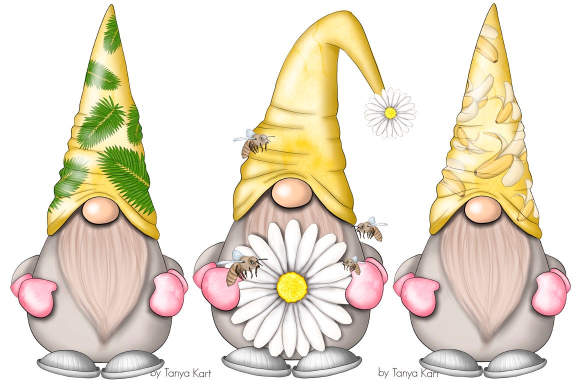 Digital Summer Gnomes Clip Art, Beach Gnomes, Sunflowers, Fruit Clipart ...