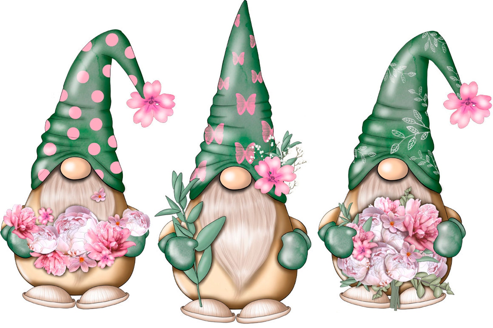 Spring Gnomes Clipart Bundle - Easter Garden Gnomes PNG Instant ...