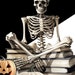 Skeleton With Book Halloween Pumpkin Design Digital Download - Etsy