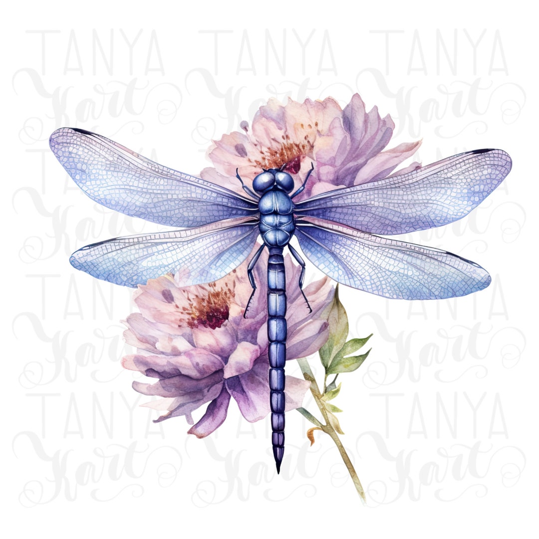 Dragonfly Floral Printable Artwork, Digital Downloads for Sublimation ...