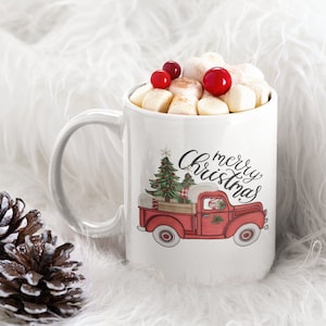 Merry Christmas Red Truck Png Sublimation Digital Download, Vintage Red ...