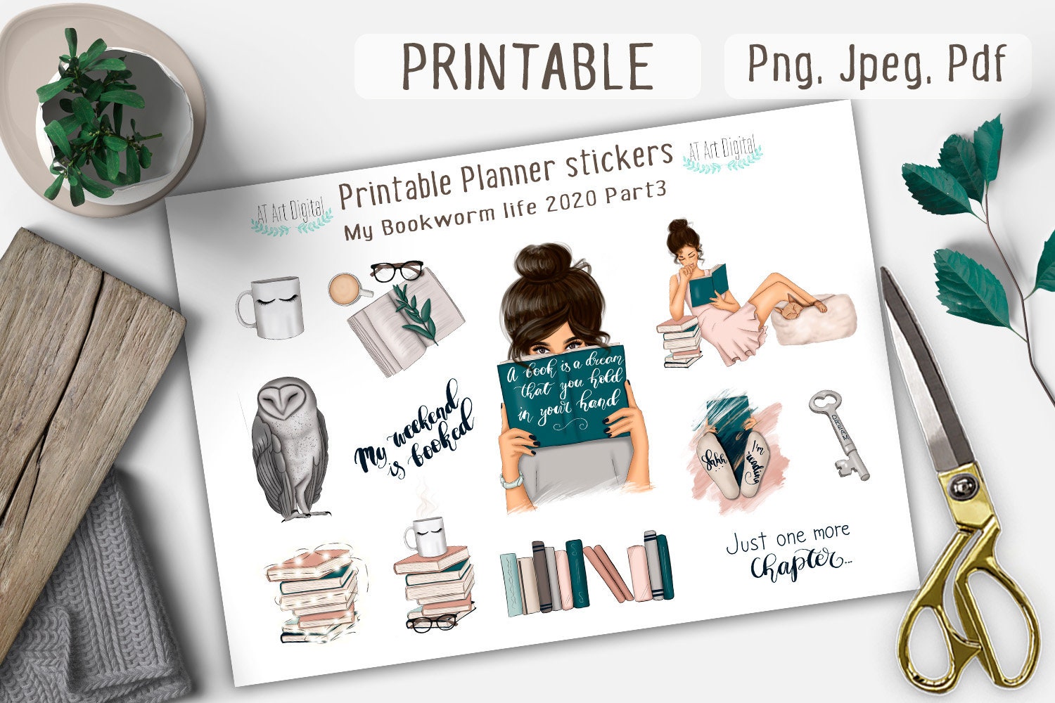 Bookish Reading Planner Stickers Erin Condren Weekly Kit - Etsy