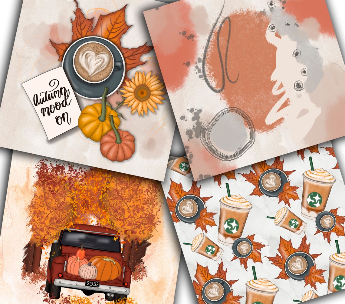 Autumn Papers Surface Patterns Fall Diy Design Papers - Etsy