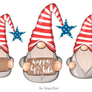 Patriotic 4th of July Cute Clipart Icons for Commercial Use Red, White ...