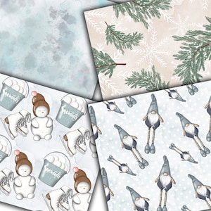 Snow Winter Digital Papers, Christmas Papers, Winter Planner Supplies ...