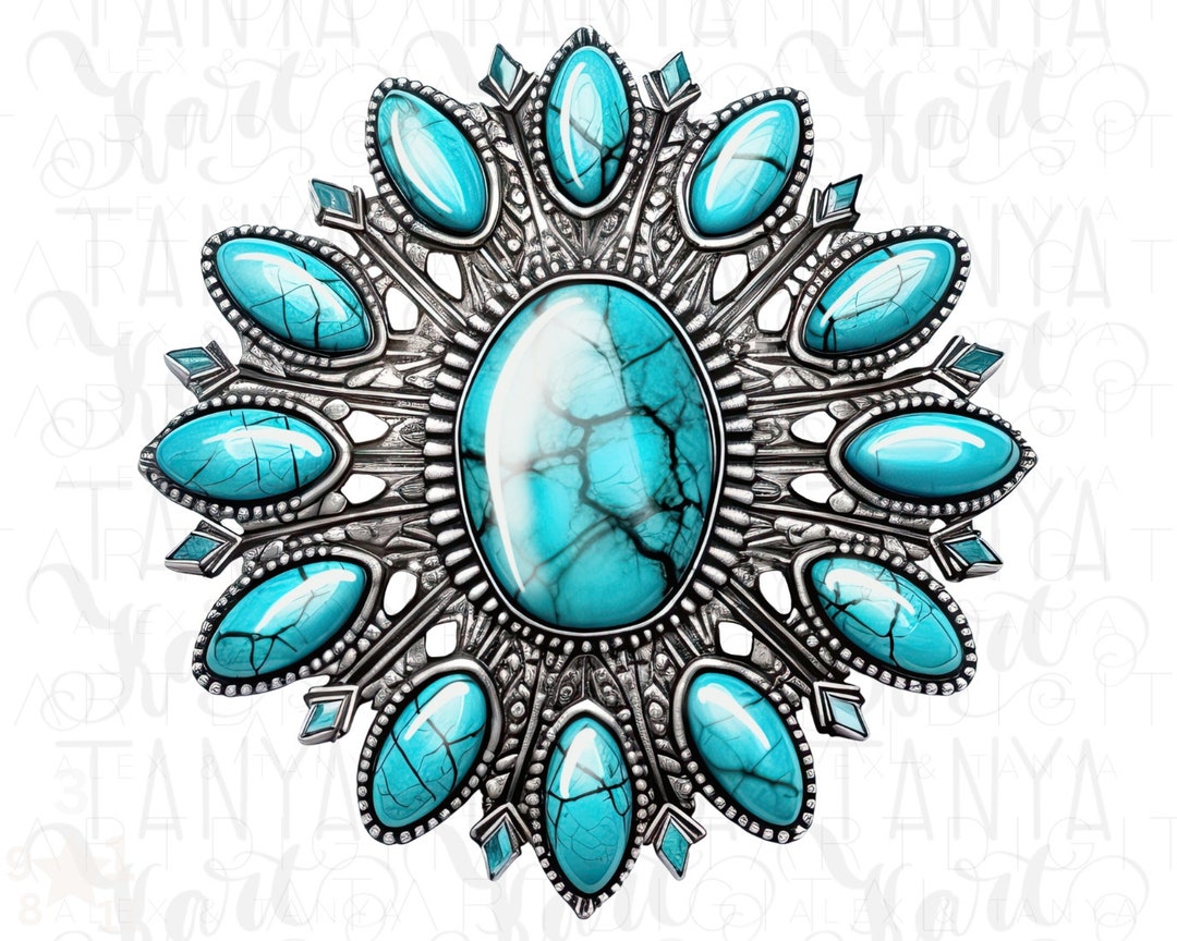 Turquoise Gemstone Sublimation Design: Western Style (digital Download ...