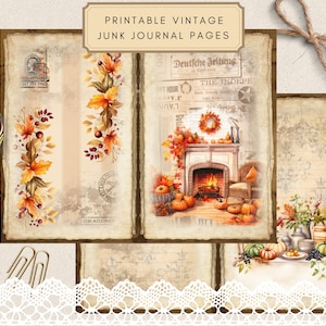 Autumn Junk Journal Kit, Digital Fall Scrapbook Paper, Pumpkin Spice ...