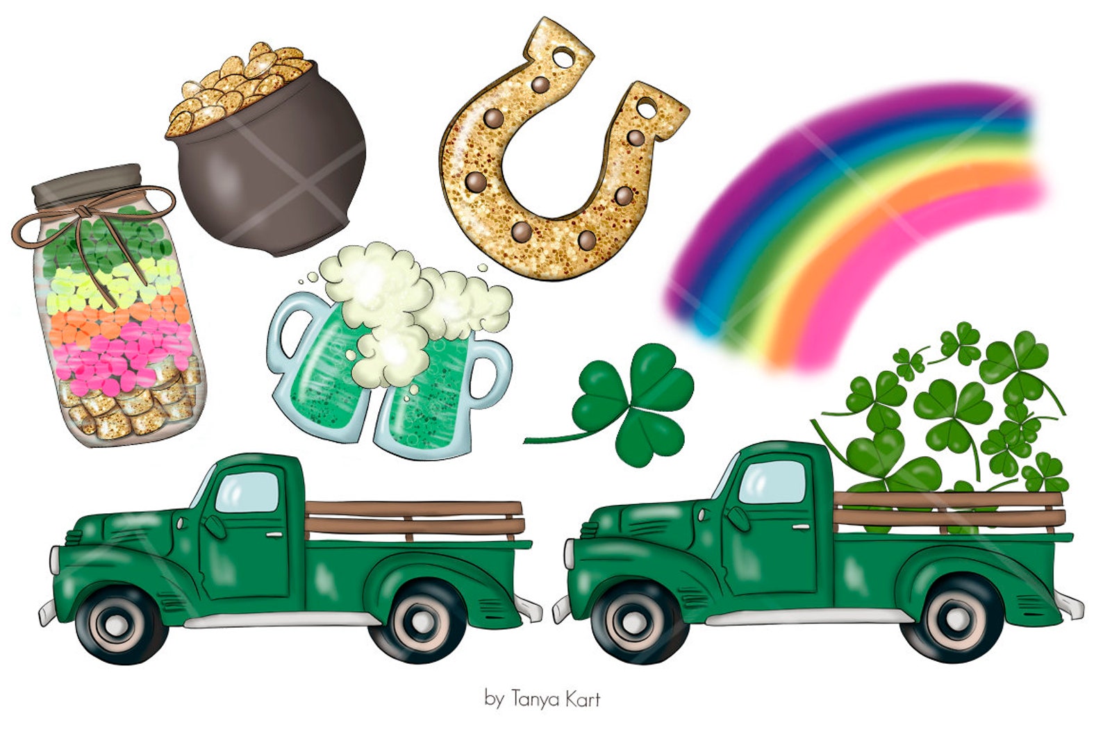 St Patricks Day Clipart Nordic Gnomes Planner Icons March | Etsy