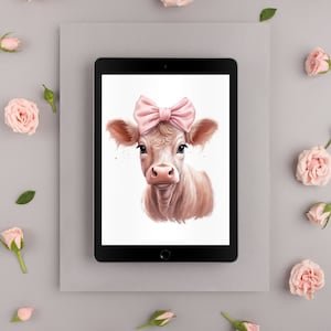 Little Pink Cow PNG: Digital Download for Sublimation or Tshirt Designs ...