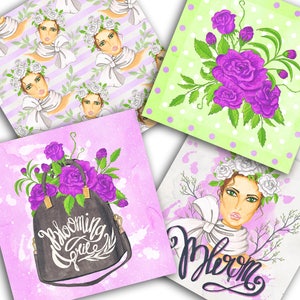 Floral Digital Paper, Spring Digital Paper Pack, April Digital Paper ...