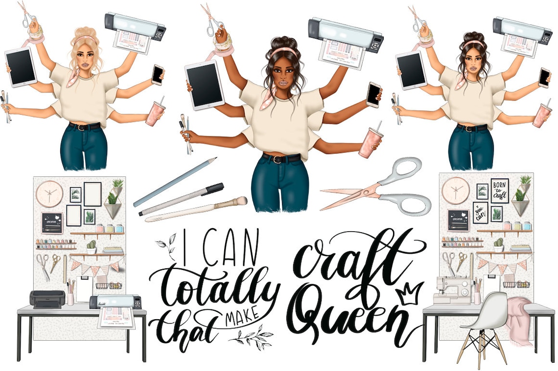 Craft Clip Art Crafting Elements Sewing Machine Png Cricut | Etsy