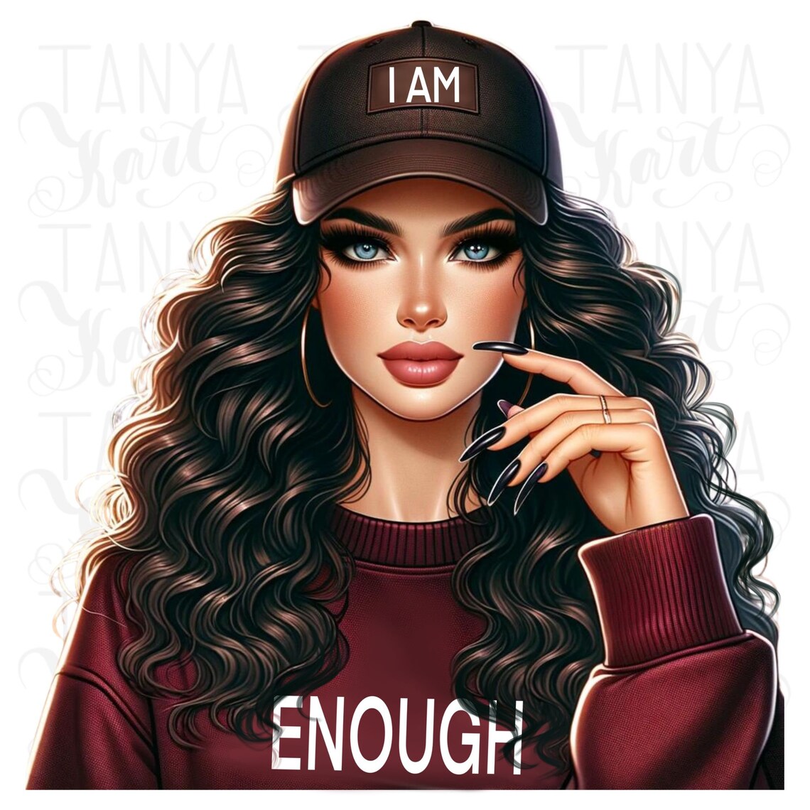 I Am Enough Woman PNG: Self Love Inspirational Art (digital Download ...