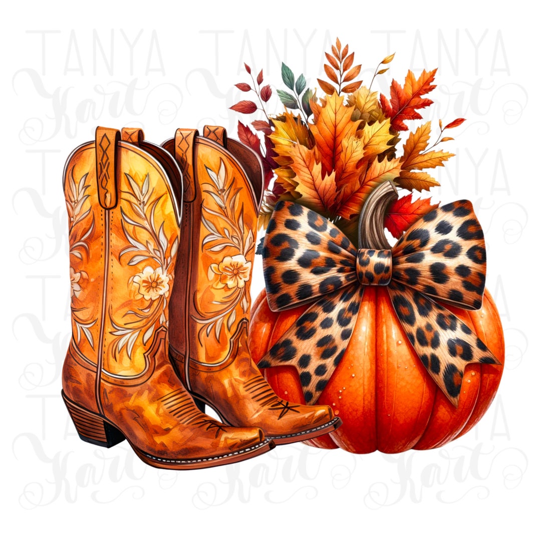 Cowboy Autumn PNG, Sublimation Prints for Fall Crafting and Card Making ...