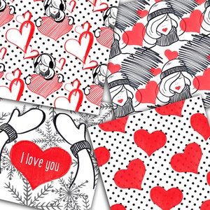 Love Digital Paper Seamless Pattern Hearts Digital Paper - Etsy