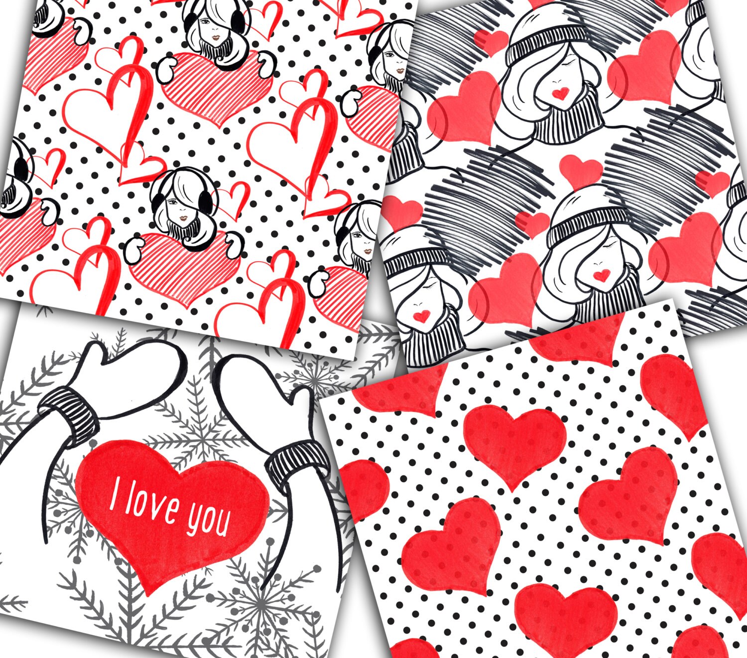 Love Digital Paper Seamless Pattern Hearts Digital Paper - Etsy