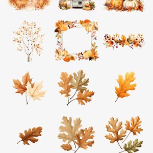 Thankful Fall Farmhouse Clipart Bundle, Instant Download Digital PNG ...