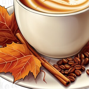 Fall Coffee Autumn Digital Art for Sublimation Design Gift Cards ...