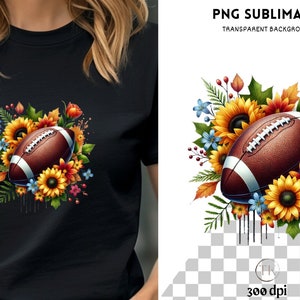 Autumn Football & Flowers PNG, Crafting File for Game Day Seasonal ...