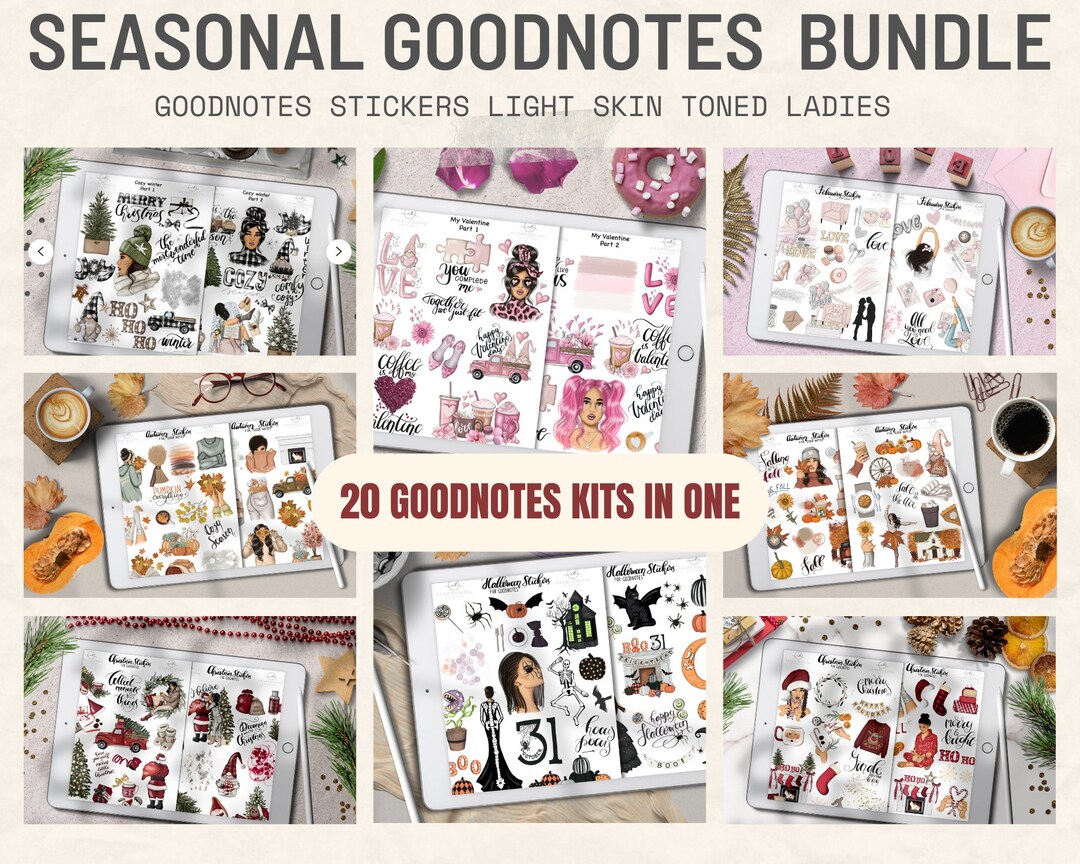 Seasonal Digital Planner Stickers Bundle for Goodnotes Planning, Pre ...