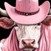 Pink Cow Digital Download, Cute Highland Cow Art Print PNG, Western Cow ...
