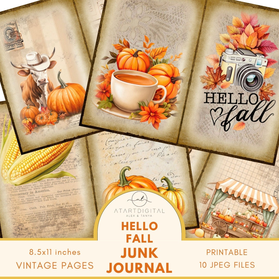 Thanksgiving Junk Journal Kit, Printable Ephemera, Fall Journal ...