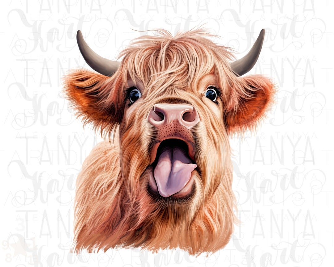 Funny Cow PNG, Digital Animal Illustration, Downloadable Art for ...