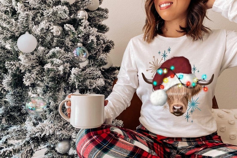 Christmas Yak Western Png Design Merry Christmas Holidays - Etsy