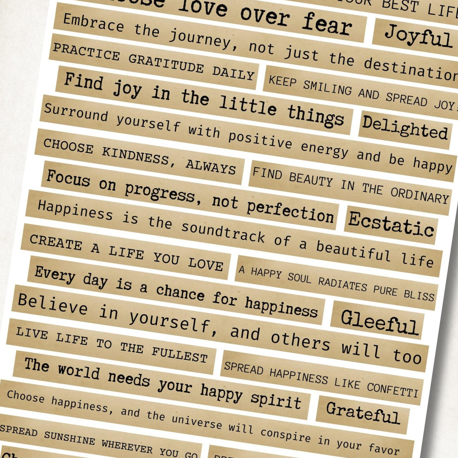 Printable Motivational Inspirational Phrase Stickers for Junk Journal ...