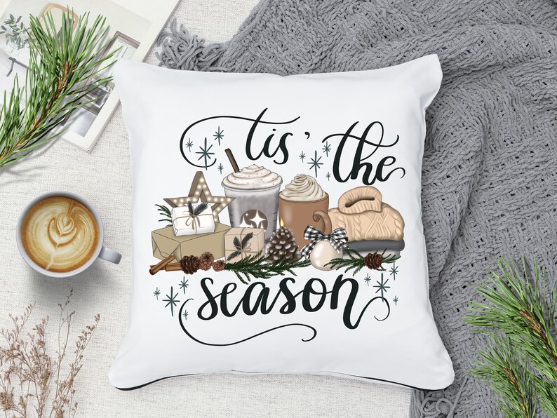 Tis the Season Winter Illustration Hand Drawn Png Christmas - Etsy