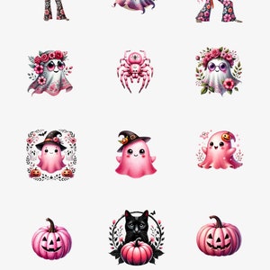Hippie Halloween Retro PNG Bundle, Pink Hippie Van, Skeletons, Ghosts ...
