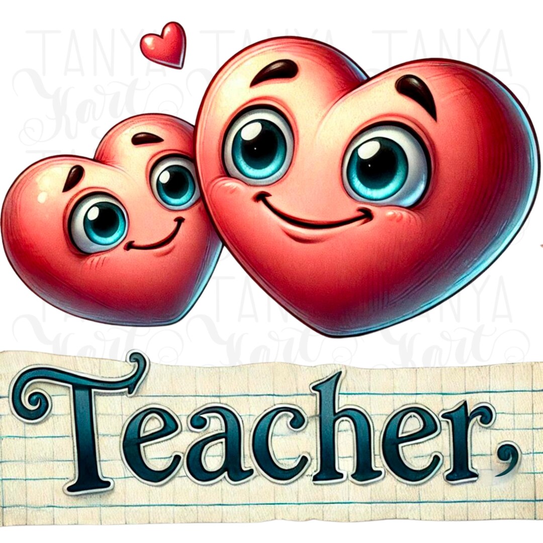Teacher Hearts PNG Design, School Spirit Sublimation, Vintage Teacher ...