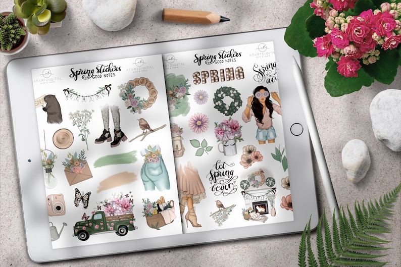 Spring Goodnotes Stickers for Digital Planners, Goodnotes 5 Planner ...